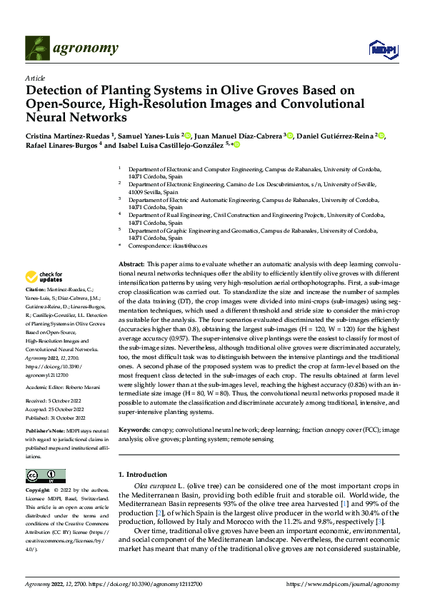 (PDF) Detection of Planting Systems in Olive Groves Based on Open ...
