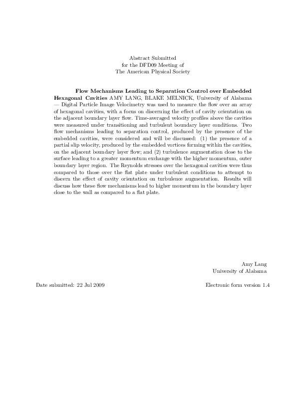(PDF) Flow Mechanisms Leading to Separation Control over Embedded ...