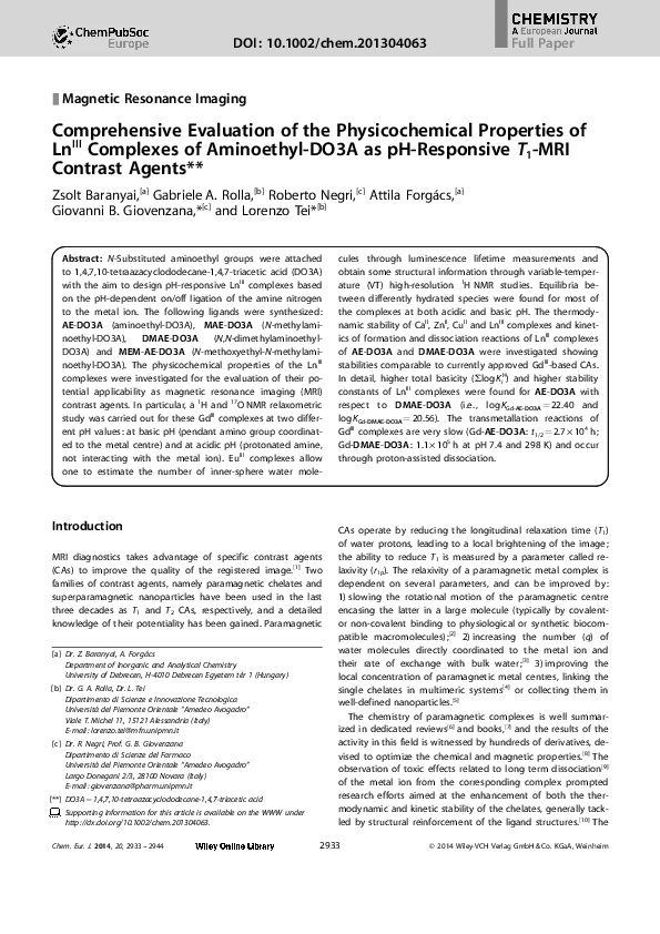 (PDF) Comprehensive Evaluation of the Physicochemical Properties of ...