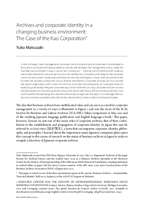 (PDF) Archives and corporate identity in a changing business ...