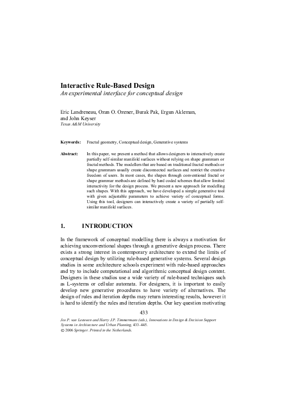 (PDF) Interactive Rule-Based Design - An experimental interface for ...
