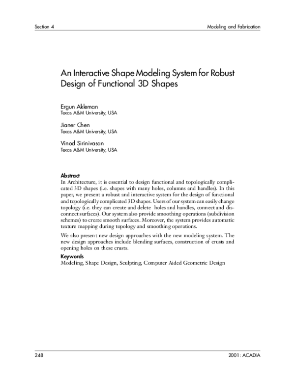(PDF) An Interactive Shape Modeling System for Robust Design of ...