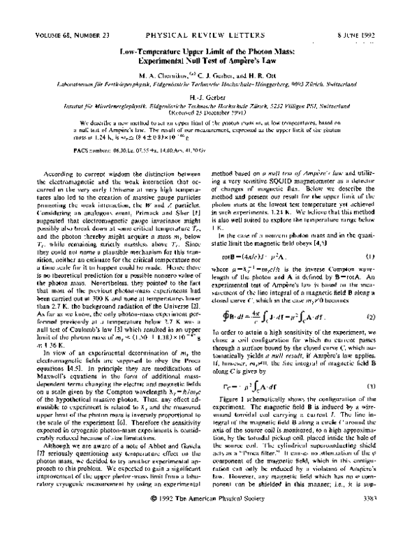 (PDF) Upper Limit of Photon Mass at Low Temperatures