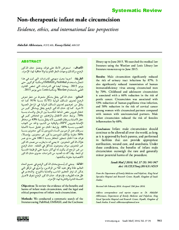 (PDF) Non-therapeutic infant male circumcision