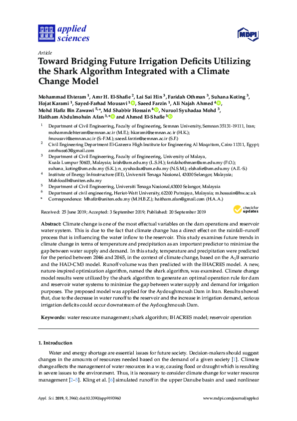 Pdf Toward Bridging Future Irrigation Deficits Utilizing The Shark Algorithm Integrated With A