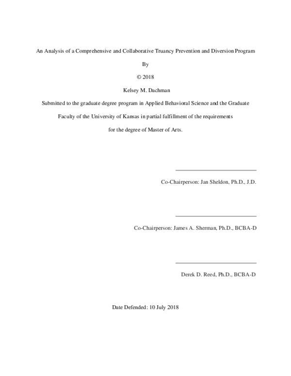 (PDF) An Analysis of a Comprehensive and Collaborative Truancy ...