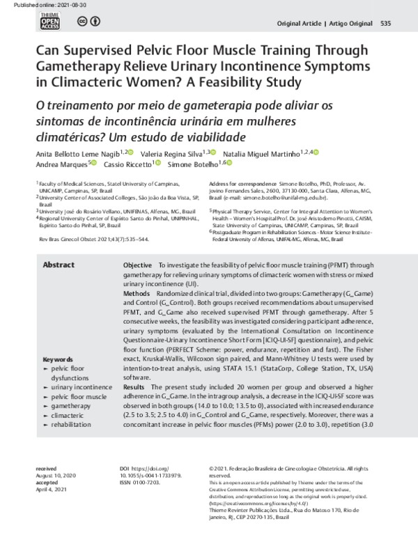 (PDF) Can Supervised Pelvic Floor Muscle Training Through Gametherapy ...