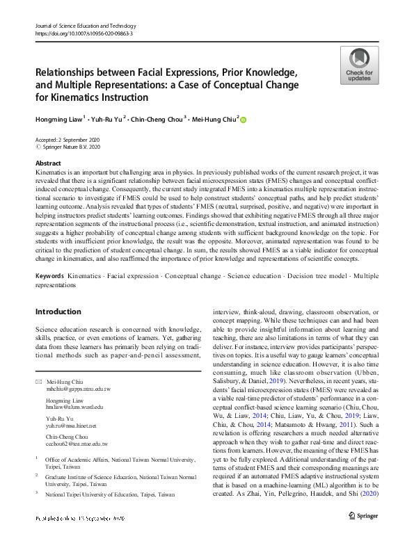 (PDF) Relationships between Facial Expressions, Prior Knowledge, and Multiple Representations: a ...