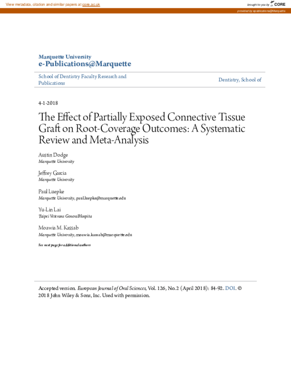 (PDF) The effect of partially exposed connective tissue graft on root ...