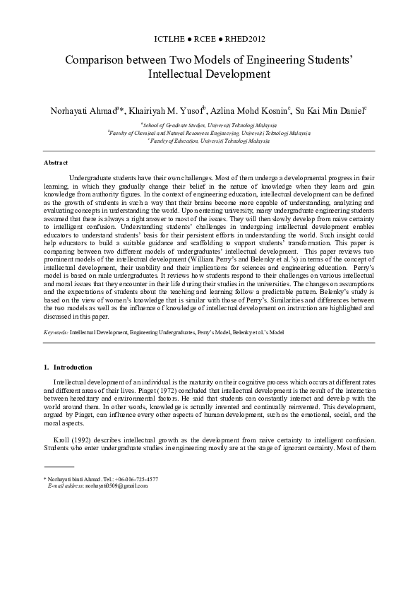 (PDF) Comparison between Two Models of Engineering Students ...