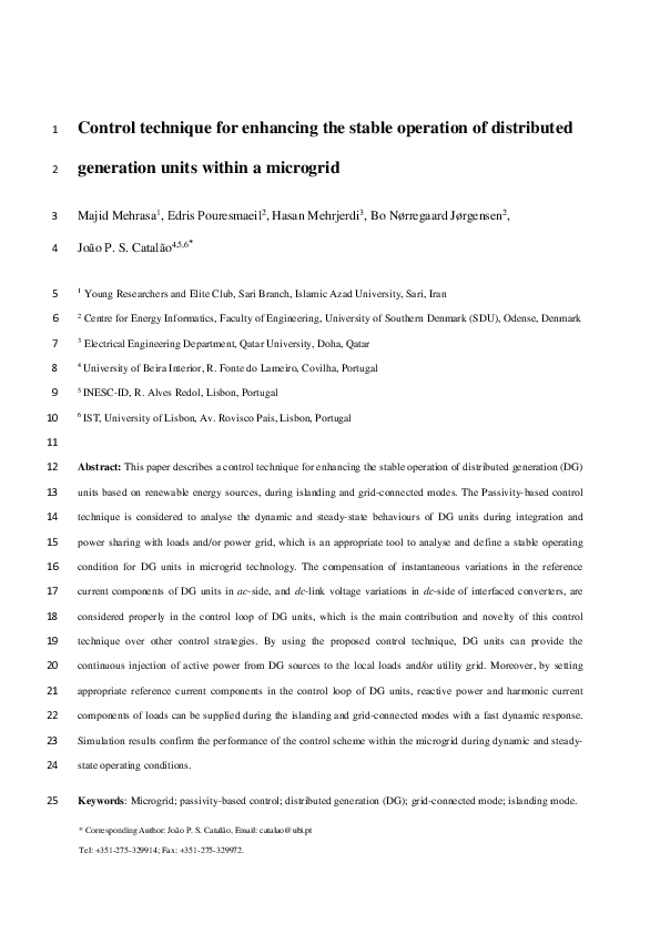 (PDF) Control technique for enhancing the stable operation of distributed generation units ...