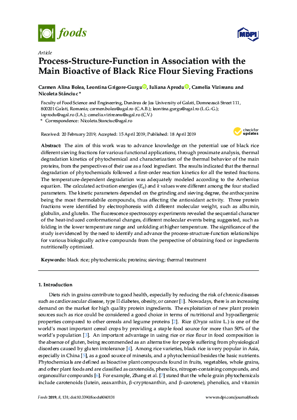 (PDF) Process-Structure-Function in Association with the Main Bioactive ...