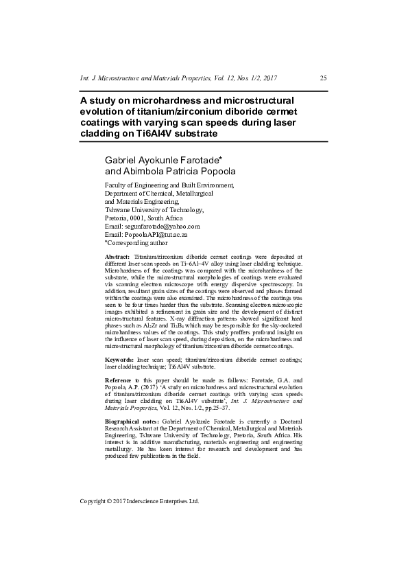 (PDF) A study on microhardness and microstructural evolution of ...