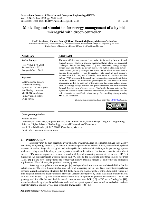 Pdf Modelling And Simulation For Energy Management Of A Hybrid