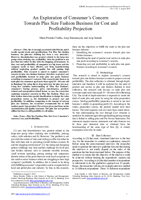 (PDF) An Exploration of Consumer’s Concern Towards Plus Size Fashion ...
