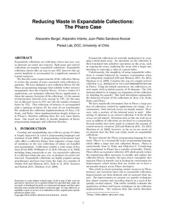 (PDF) Reducing Waste in Expandable Collections: The Pharo Case
