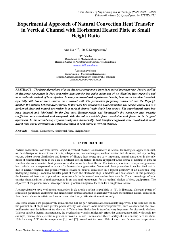 (PDF) Experimental Approach of Natural Convection Heat Transfer in ...
