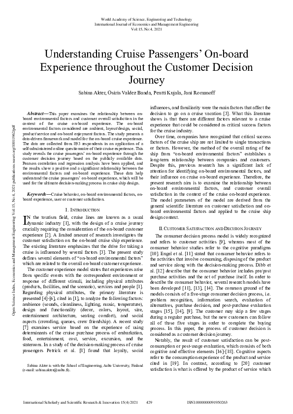 (PDF) Understanding Cruise Passengers’ On-board Experience throughout ...