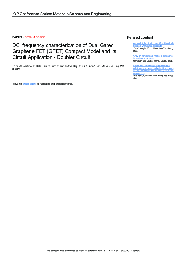 DC, frequency characterization of Dual Gated Graphene FET (GFET ...