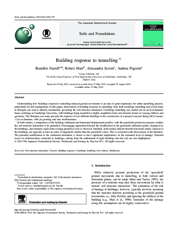 (PDF) Building response to tunnelling