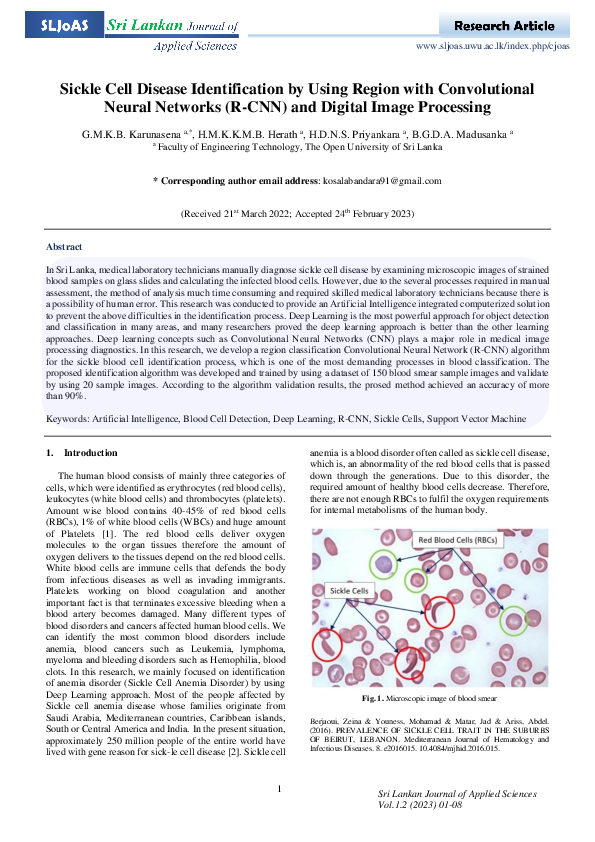 (PDF) Sickle Cell Disease Identification by Using Region with Convolutional Neural Networks (R ...