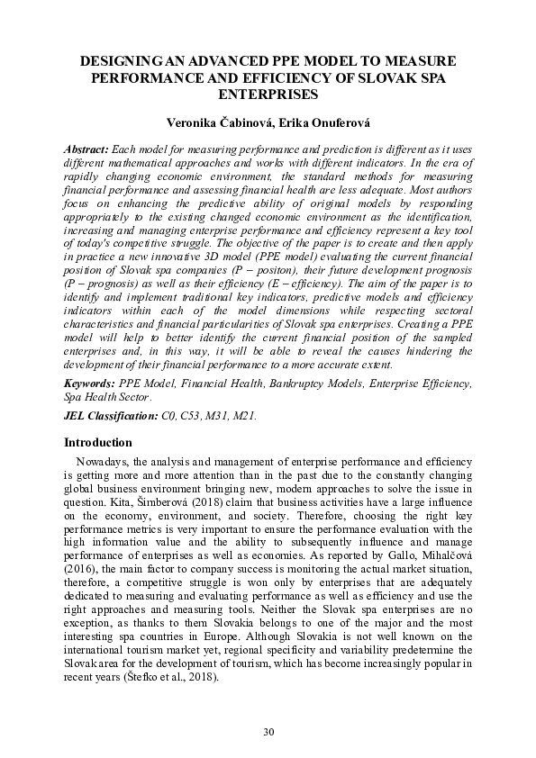 (PDF) Designing an advanced PPE model to measure performance and ...