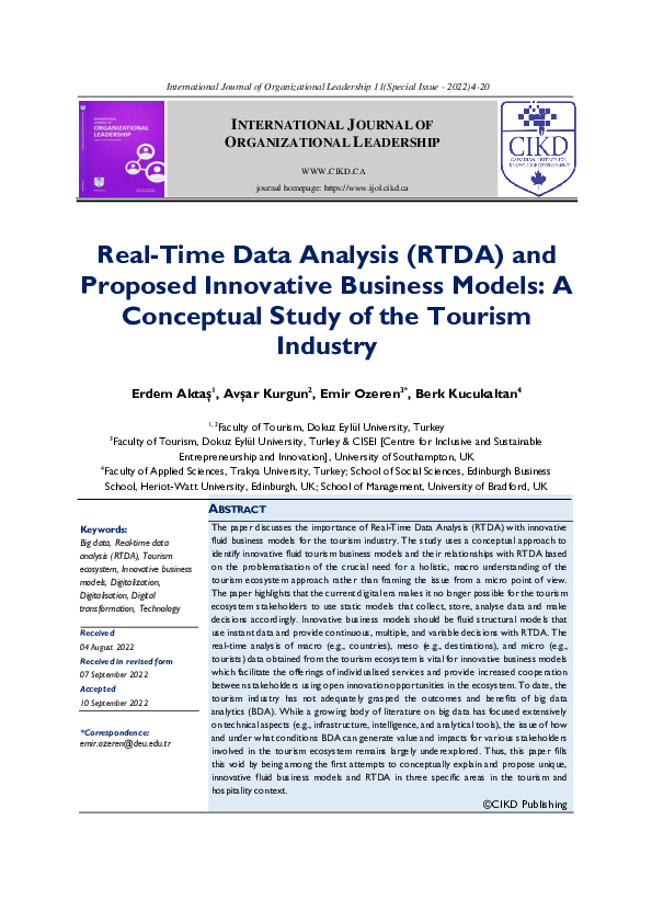 (PDF) Real-Time Data Analysis (RTDA) and Proposed Innovative Business ...