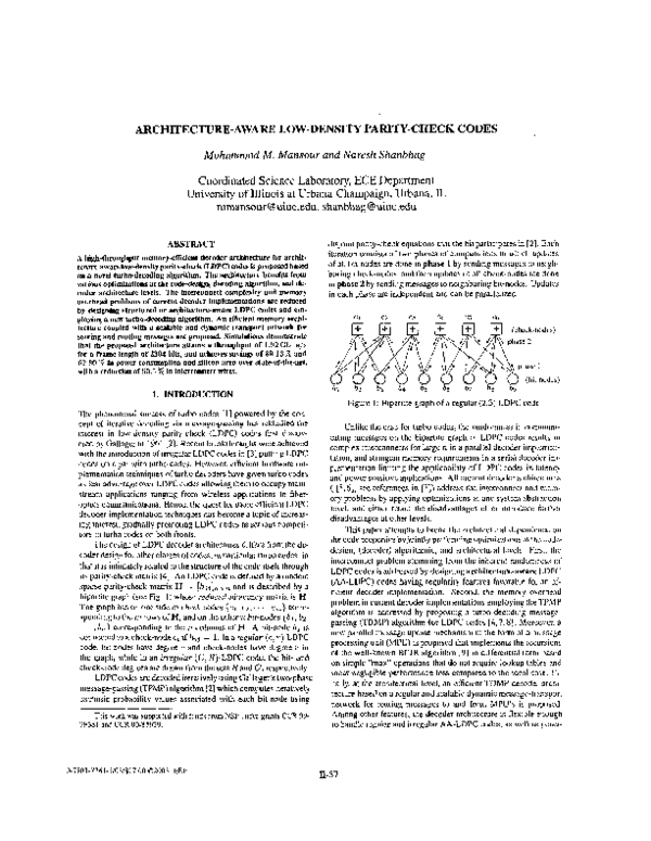 (PDF) Architecture-aware low-density parity-check codes