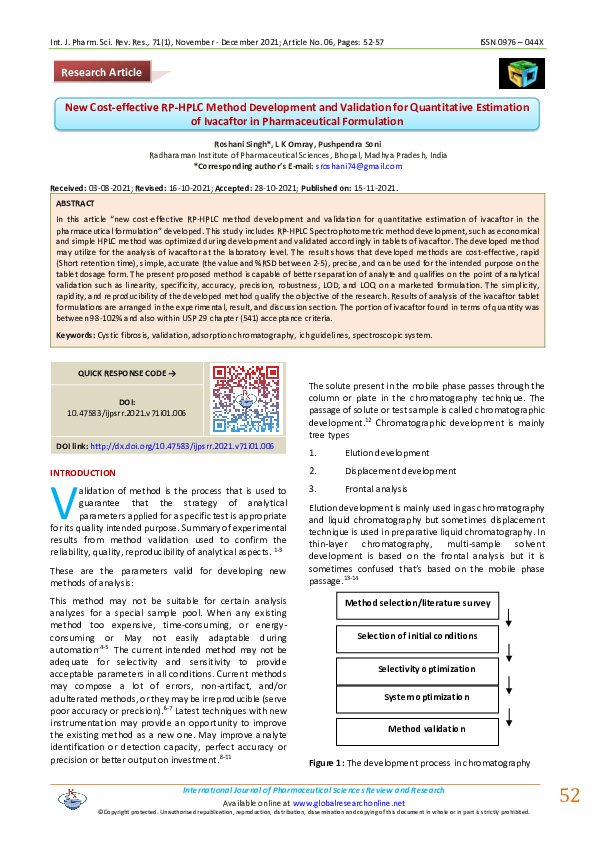 (PDF) New Cost-Effective RP-HPLC Method Development and Validation for Quantitative Estimation ...