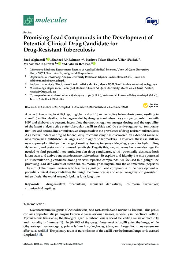 (PDF) Promising Lead Compounds in the Development of Potential Clinical ...