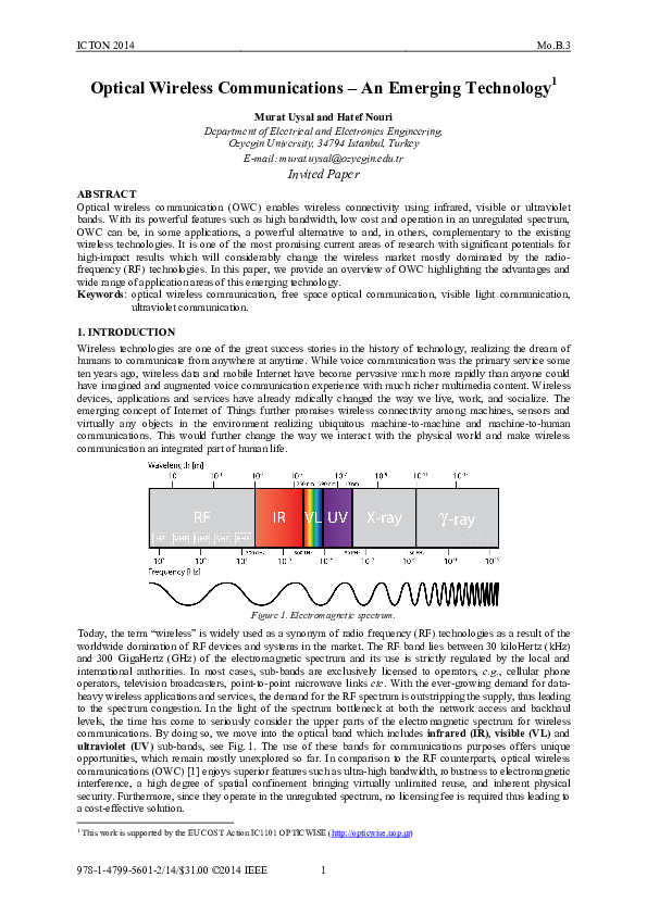 (PDF) Optical wireless communications — An emerging technology (PDF) Optical wireless communications — An emerging technology