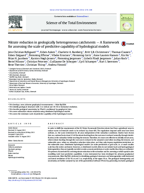 (PDF) Nitrate reduction in geologically heterogeneous catchments — A ...