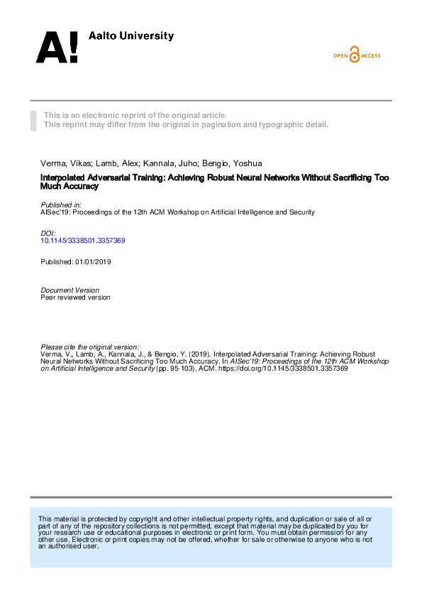 (PDF) Interpolated Adversarial Training