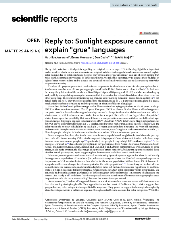 (PDF) Reply to: Sunlight exposure cannot explain "grue" languages