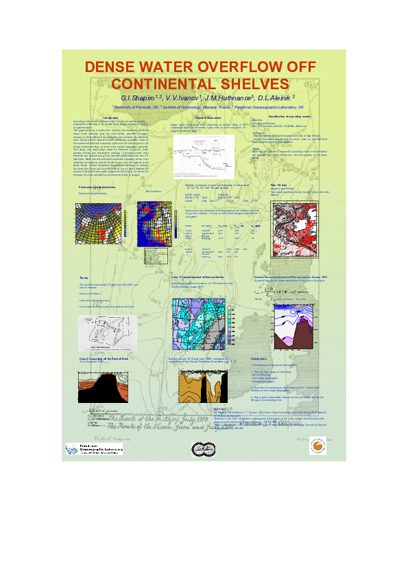(PDF) Dense water overflow off continental shelves