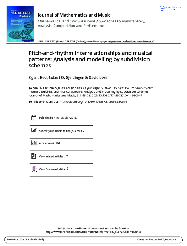 (PDF) Pitch-and-rhythm interrelationships and musical patterns ...