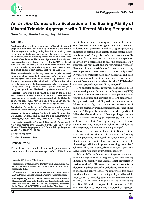 (PDF) An in vitro Comparative Evaluation of the Sealing Ability of ...