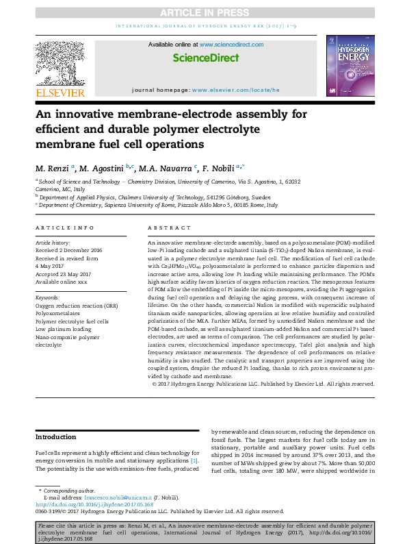 (PDF) An innovative membrane-electrode assembly for efficient and durable polymer electrolyte ...