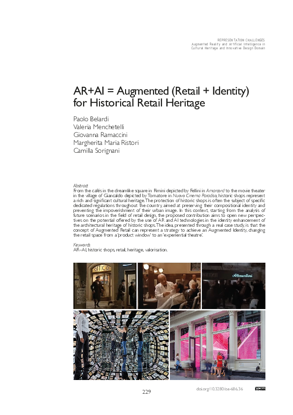 (PDF) AR+AI = Augmented (Retail + Identity) for Historical Retail Heritage