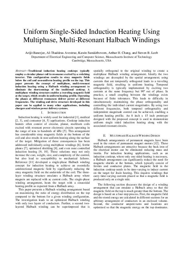 (PDF) Uniform single-sided induction heating using multiphase, multi-resonant halbach windings