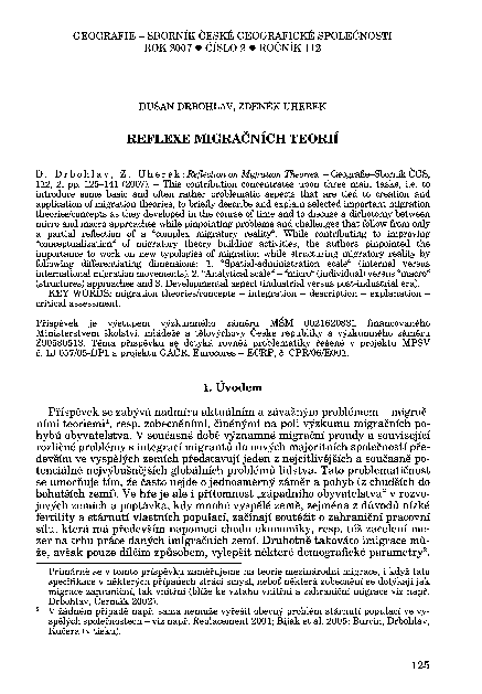 (PDF) Reflection on Migration Theories