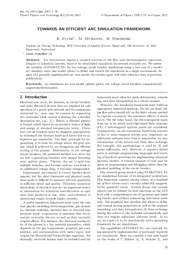 (PDF) Towards an Efficient Arc Simulation Framework