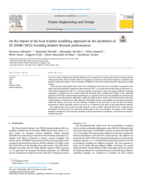 Pdf On The Impact Of The Heat Transfer Modelling Approach On The