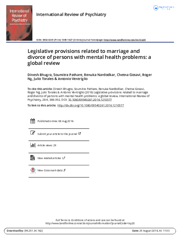 (PDF) Legislative provisions related to marriage and divorce of persons ...