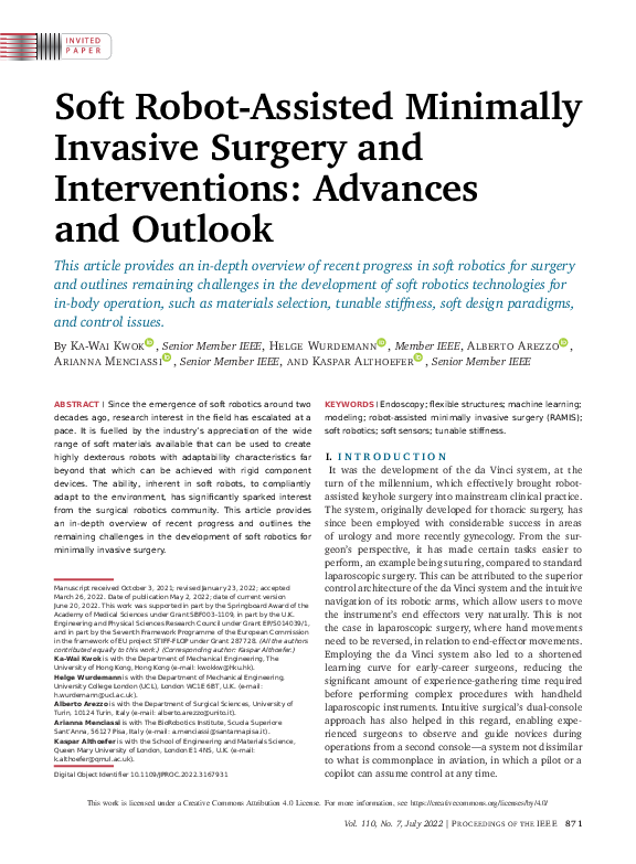 (PDF) Soft Robot-Assisted Minimally Invasive Surgery and Interventions ...