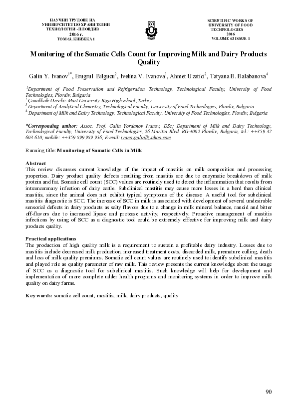 (PDF) Using SCC to Enhance Dairy Quality Management