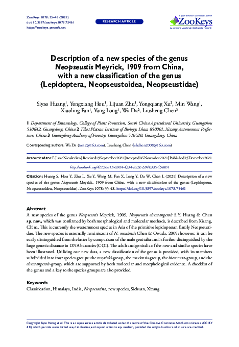 (PDF) Description of a new species of the genus Neopseustis Meyrick ...