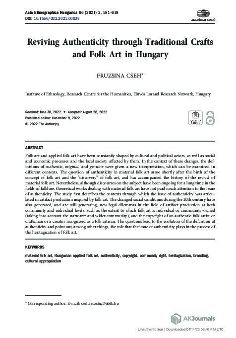 (PDF) Reviving Authenticity through Traditional Crafts and Folk Art in ...