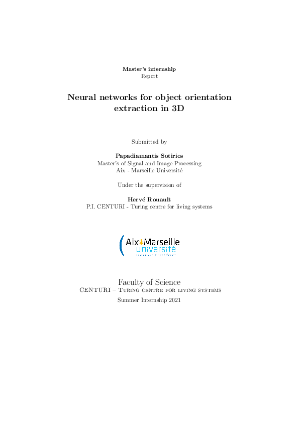Pdf Neural Networks For Object Orientation Extraction In 3d