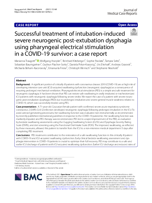 (PDF) Successful treatment of intubation-induced severe neurogenic post ...